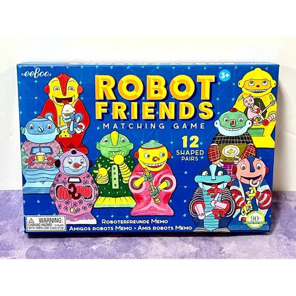 Eeboo | Games | Eeboo Robot Friends Matching Game Kids Recycled Green ...